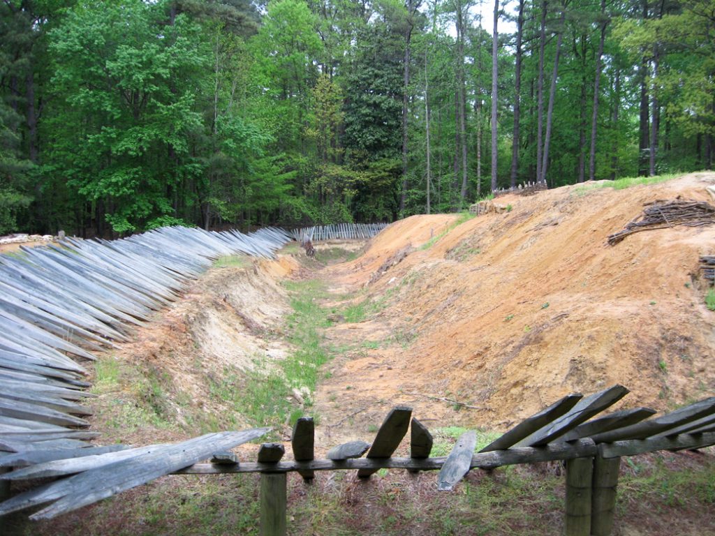 Reconstruction of field fortifications at Petersburg