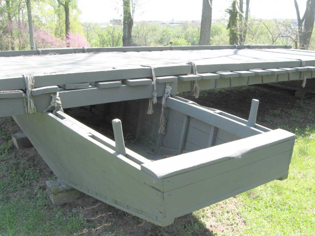 A Bloody Crossing and Pontoon Bridges wayside markers