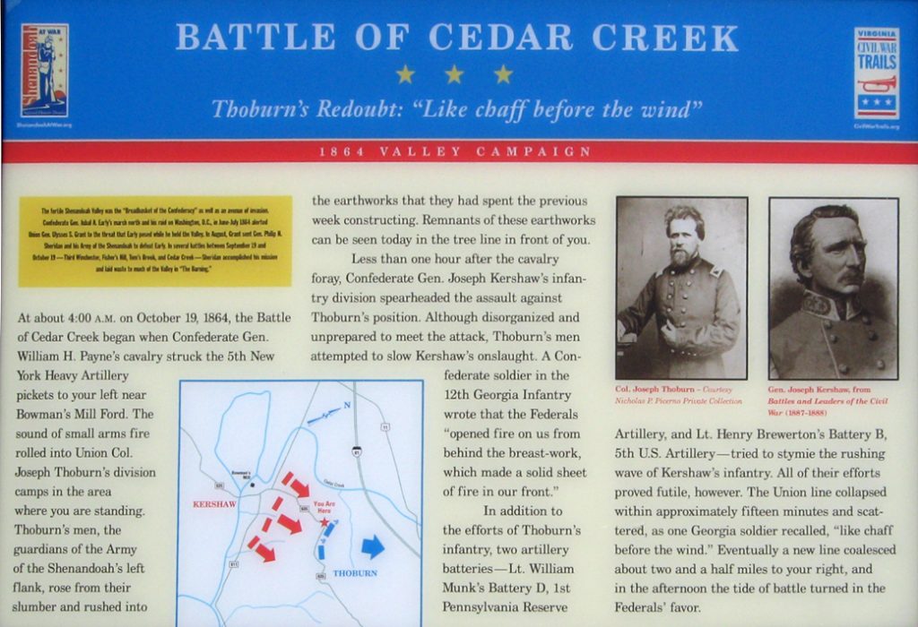 Stop Two - 8th Corps Camps & Thoburn's Redoubt wayside marker